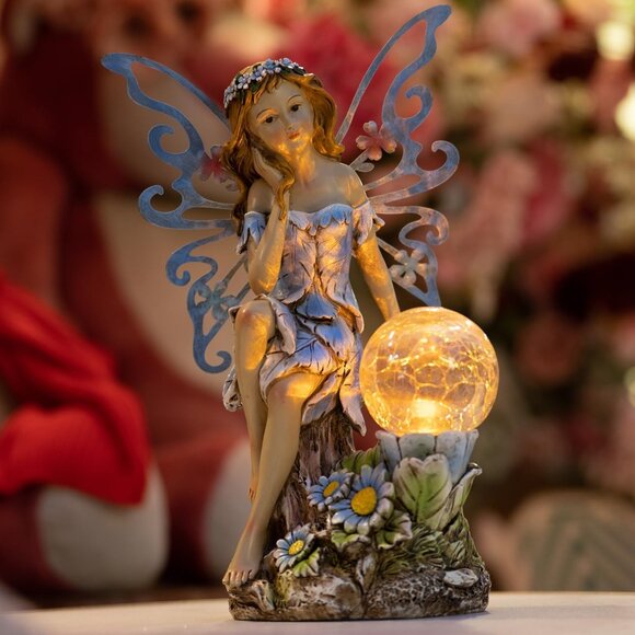 Other | New Solar Garden Fairy Decor Statue 126 Outdoor Fairy Ornament ...